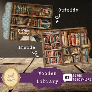 Library Trifold Journal Folio Kit | Vintage Books Junkjournal ...