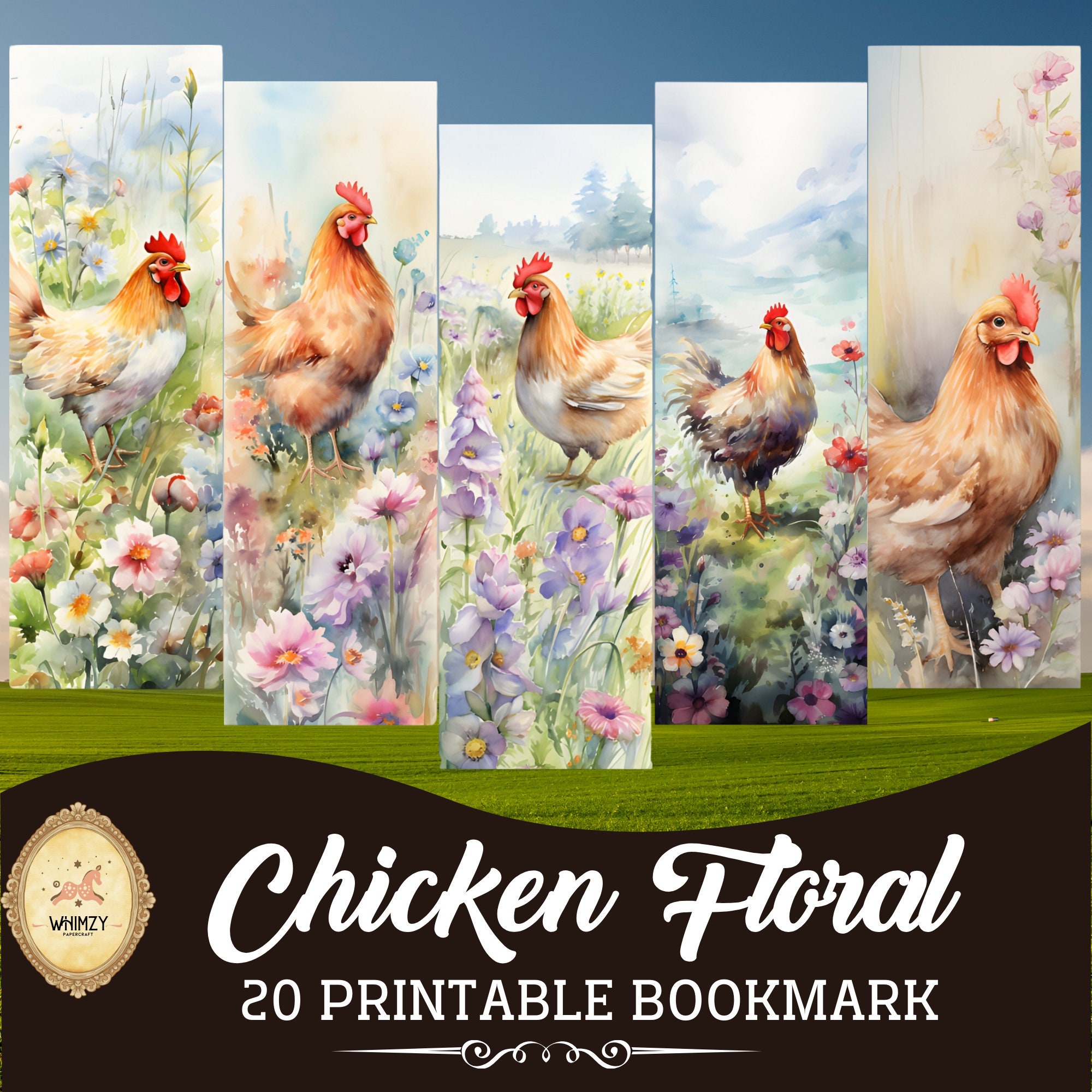 Chicken Printable Bookmarks Chinken Prints Sping Chinken Bookmarks ...