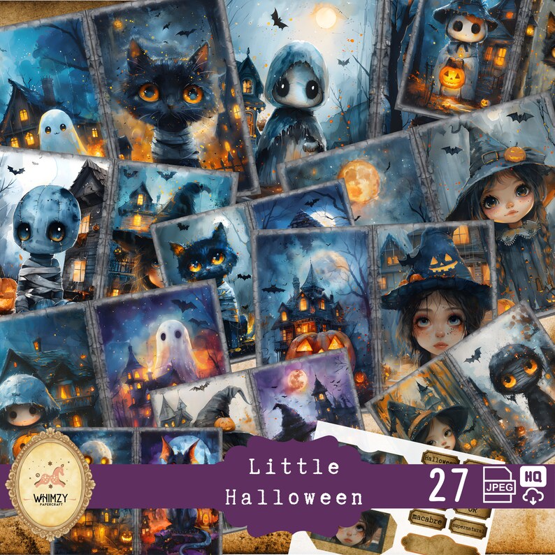 Halloween Junk Journal Kit Printable Ephemera Creepy Journal Collage ...
