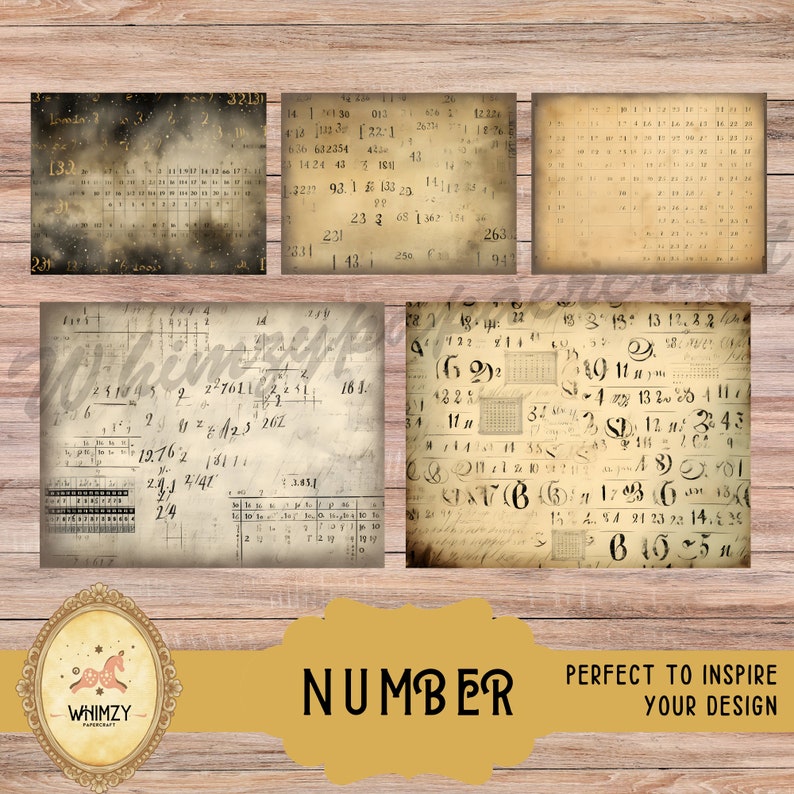 Number Junk Journal Number Pattern Craft Number Paper Number Printable ...