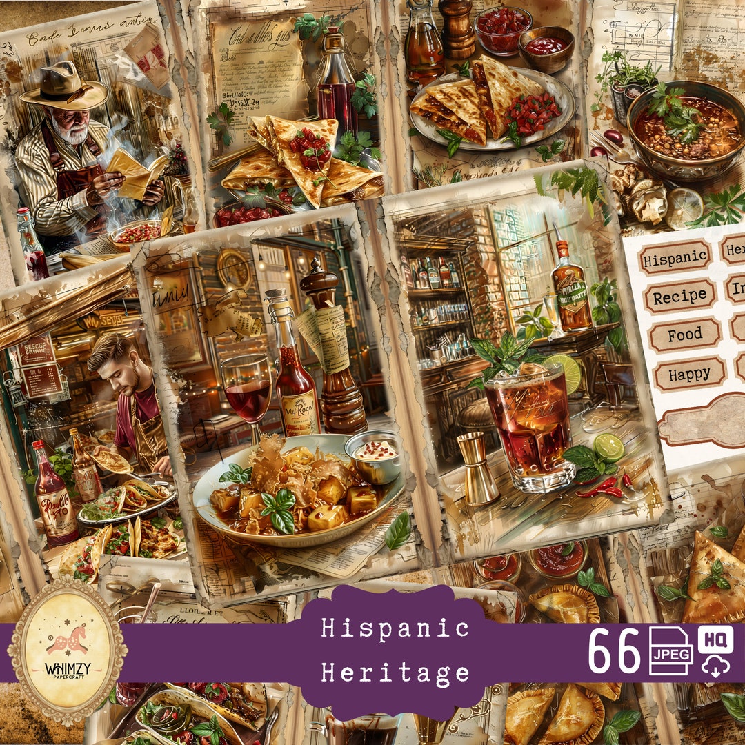 Hispanic Heritage Junk Journal Kit: Vintage Kitchen Ephemera (digital ...