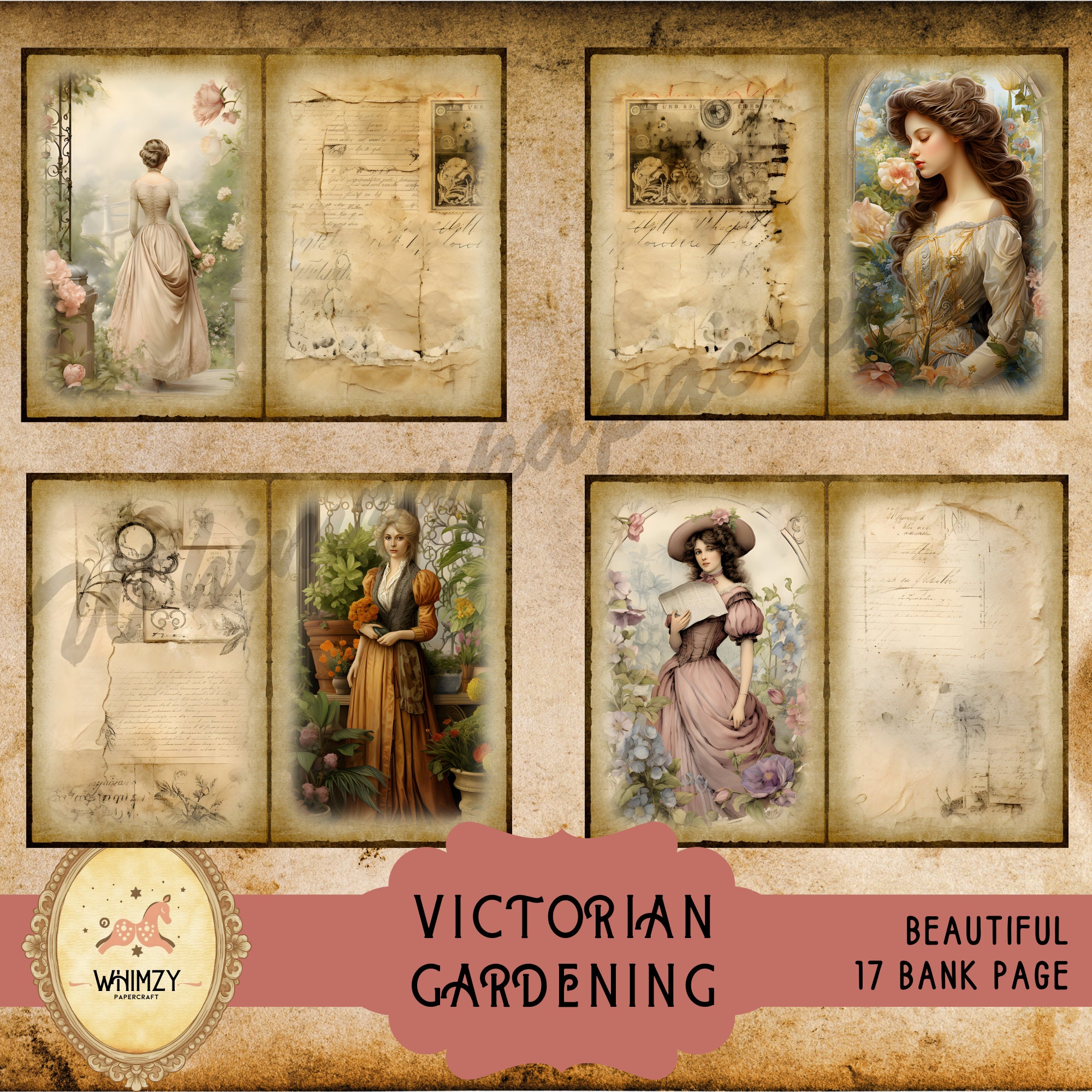 Garden Junk Journal Digital Kit Printable Garden and Flowers Digital ...
