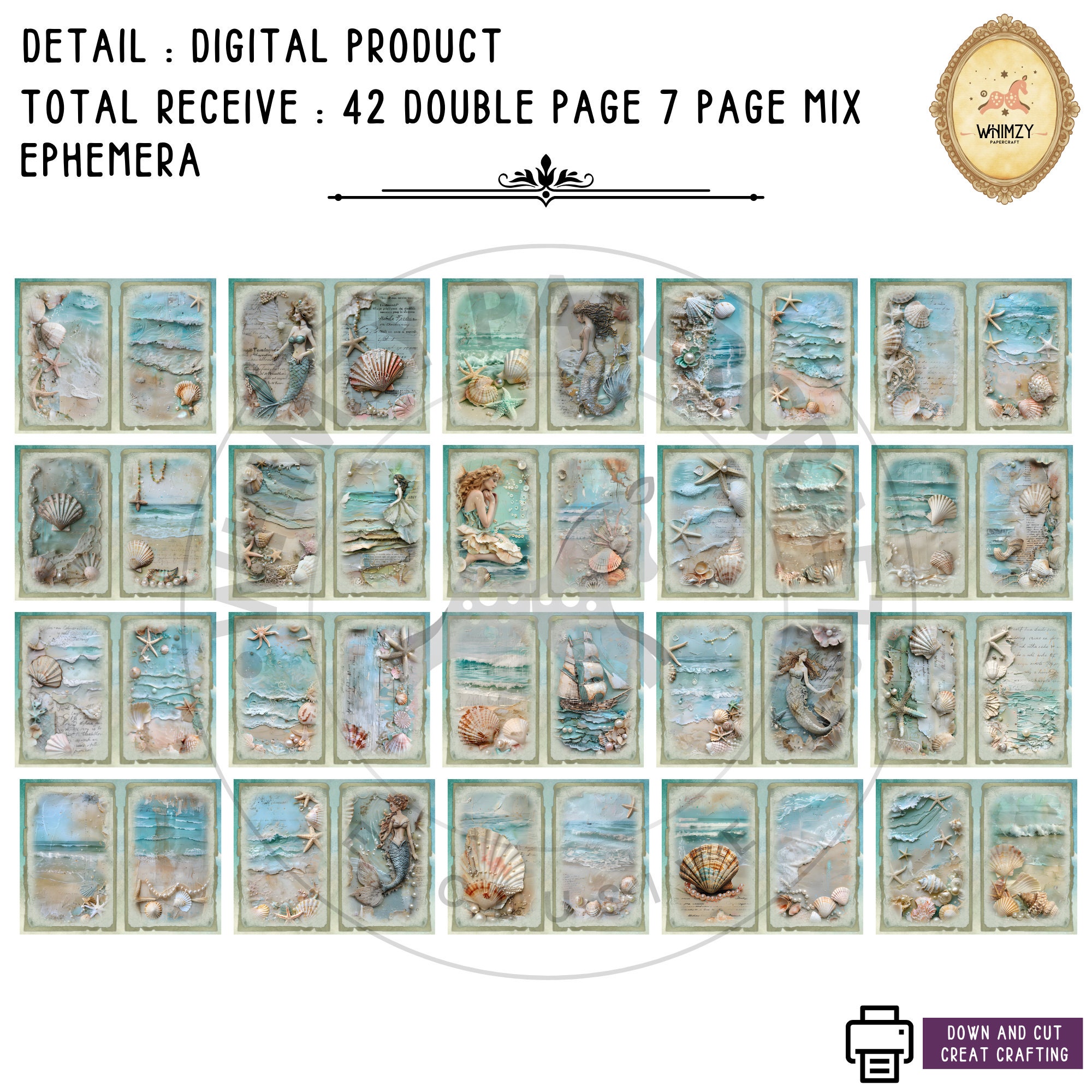 Nautical Junk Journal Printable, Ocean Beach Scrapbook Kit, Coastal ...