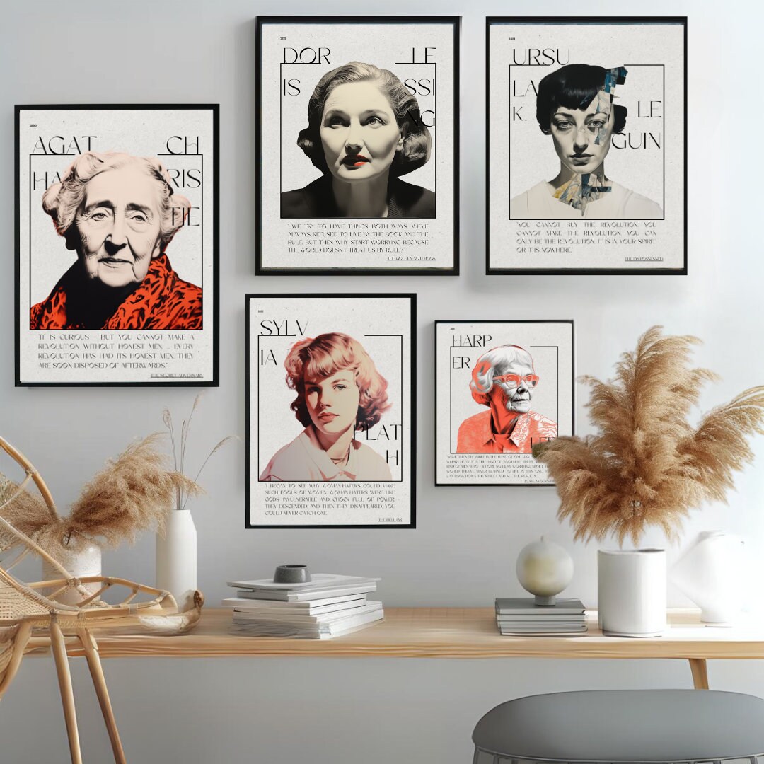 Famous Female Authors Poster Collage Set, Feminist Quote Printable ...