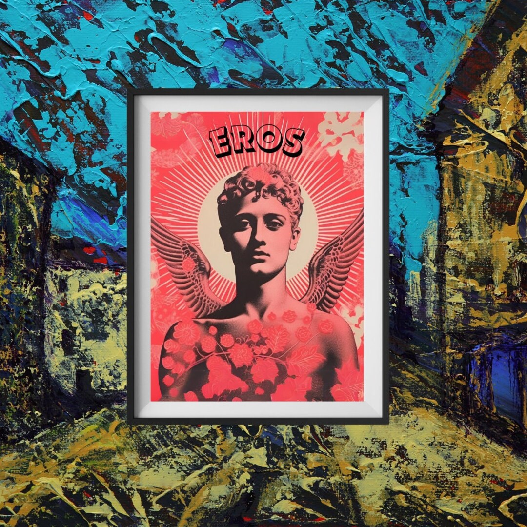 Eros God of Love, Modern Greek Art, Olympian Gods, Wall Decor, Greek ...