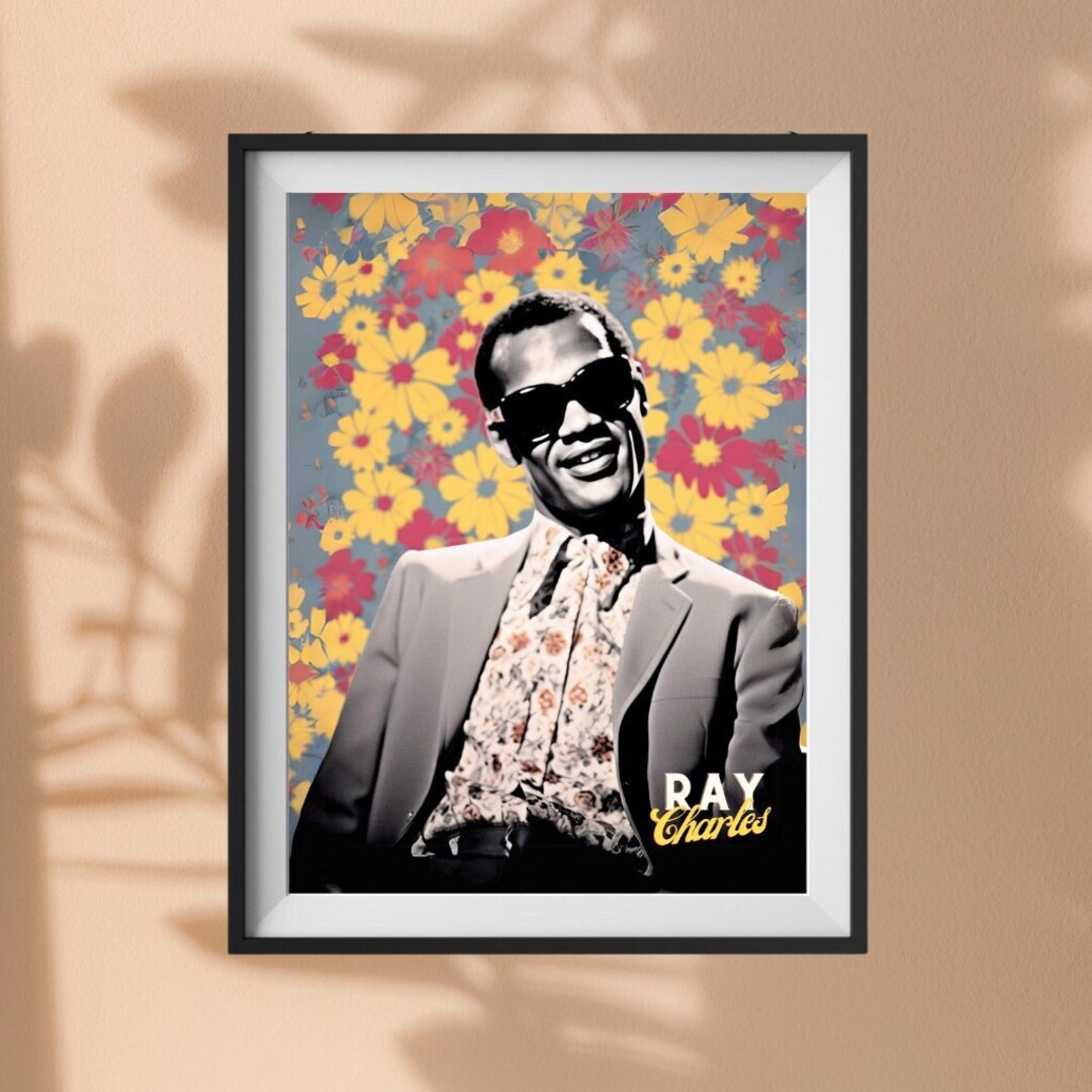 Ray Charles Poster I American Folk Music Vintage Retro Pop Art Rock ...