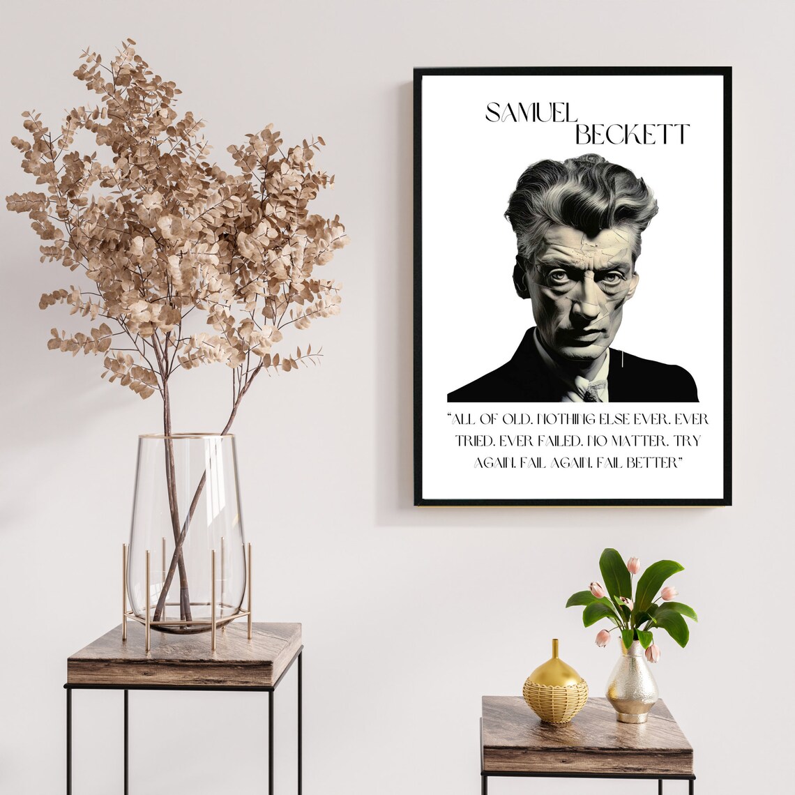 Samuel Beckett Quote Poster, Inspiring Literary Quotes for Home Decor ...