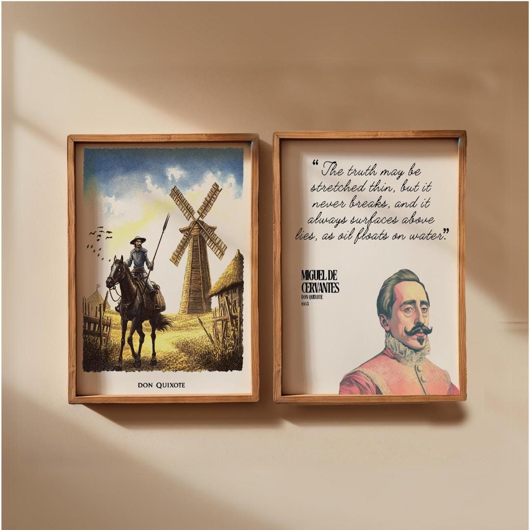Don Quixote Art Printable Poster, Miguel De Cervantes Quote Poster ...