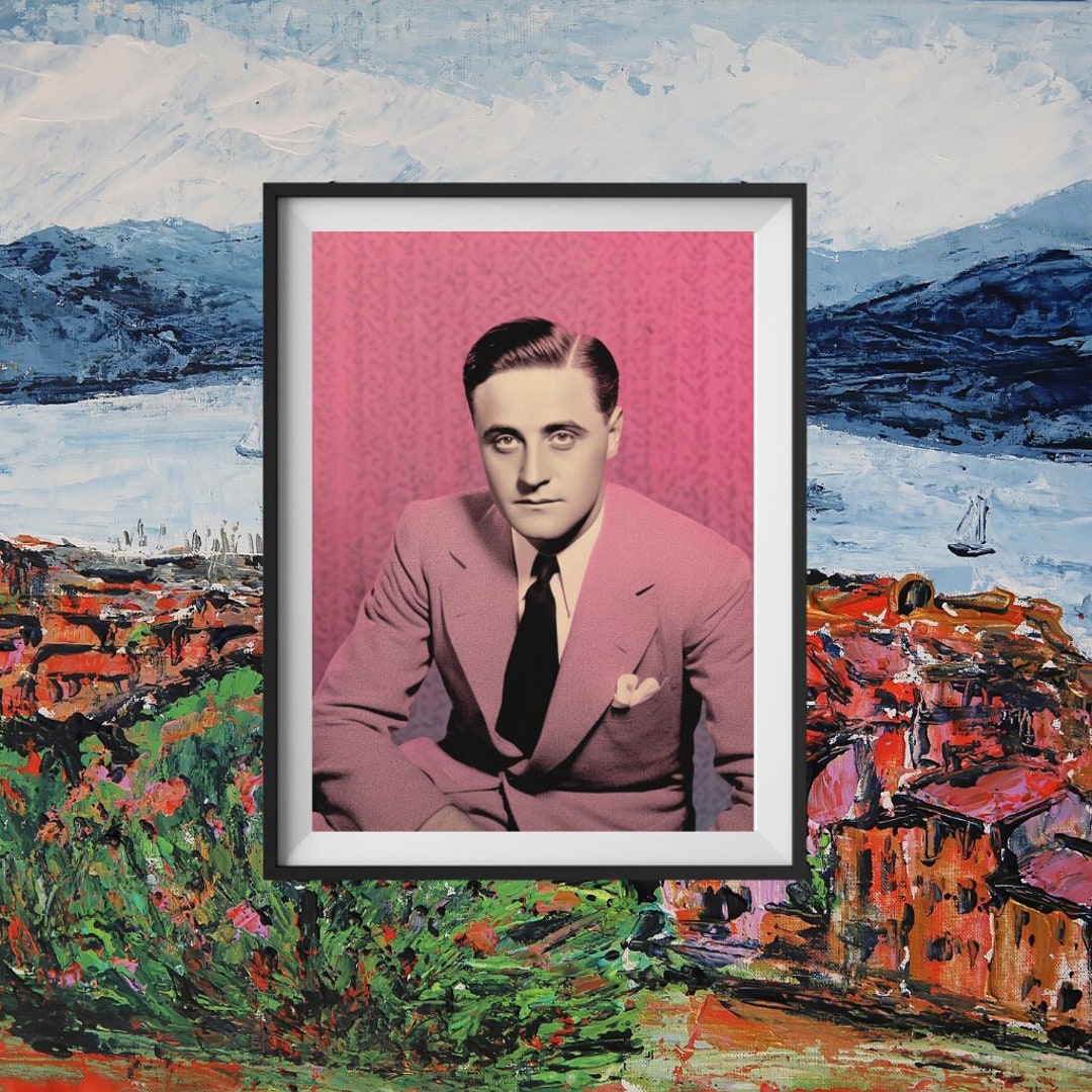 F. Scott Fitzgerald Portrait Poster, American Writer, Printable Art ...