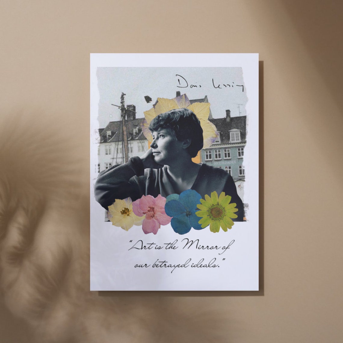 Doris Lessing Collage Poster, Vintage Collage Art, Author Quote Wall ...