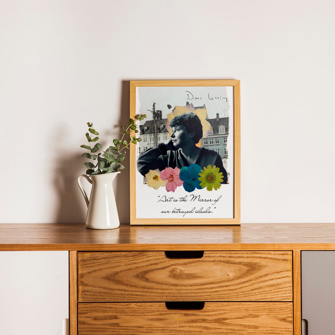 Doris Lessing Collage Poster, Vintage Collage Art, Author Quote Wall ...