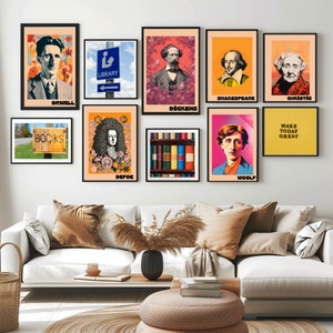 Authors Poster Collage Set of 6,famous English Author Posters, Writer ...