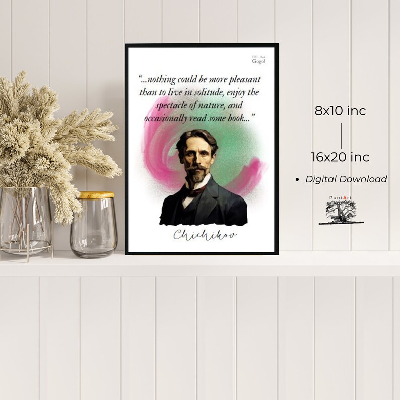 Chichikov Quote Poster Dead Souls by Gogol I Digital Product, Printable Art, Instant Download ...