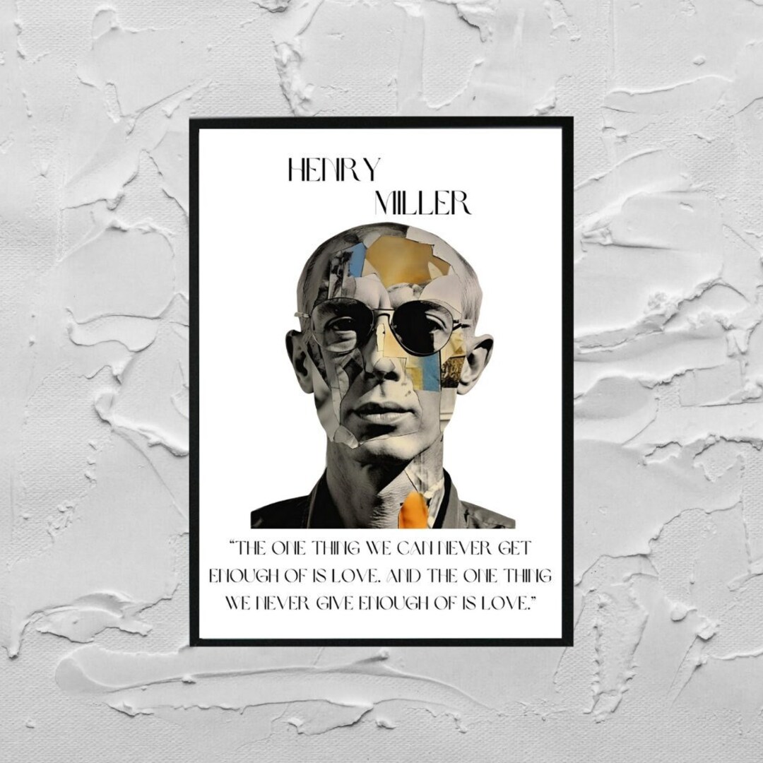 Henry Miller Quote Poster I Vintage Style Henry Miller Writer Poster ...