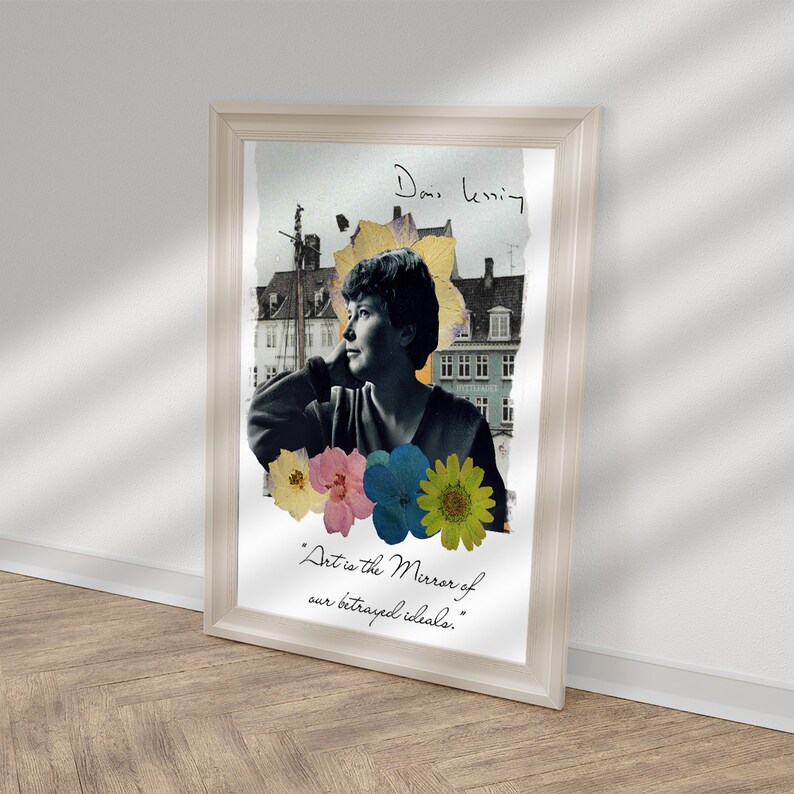 Doris Lessing Collage Poster, Vintage Collage Art, Author Quote Wall ...