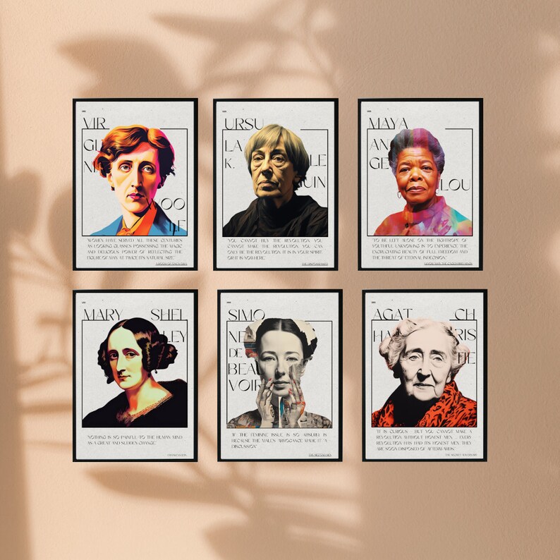 Famous Female Authors Poster Collage Set, Feminist Quote Printable ...