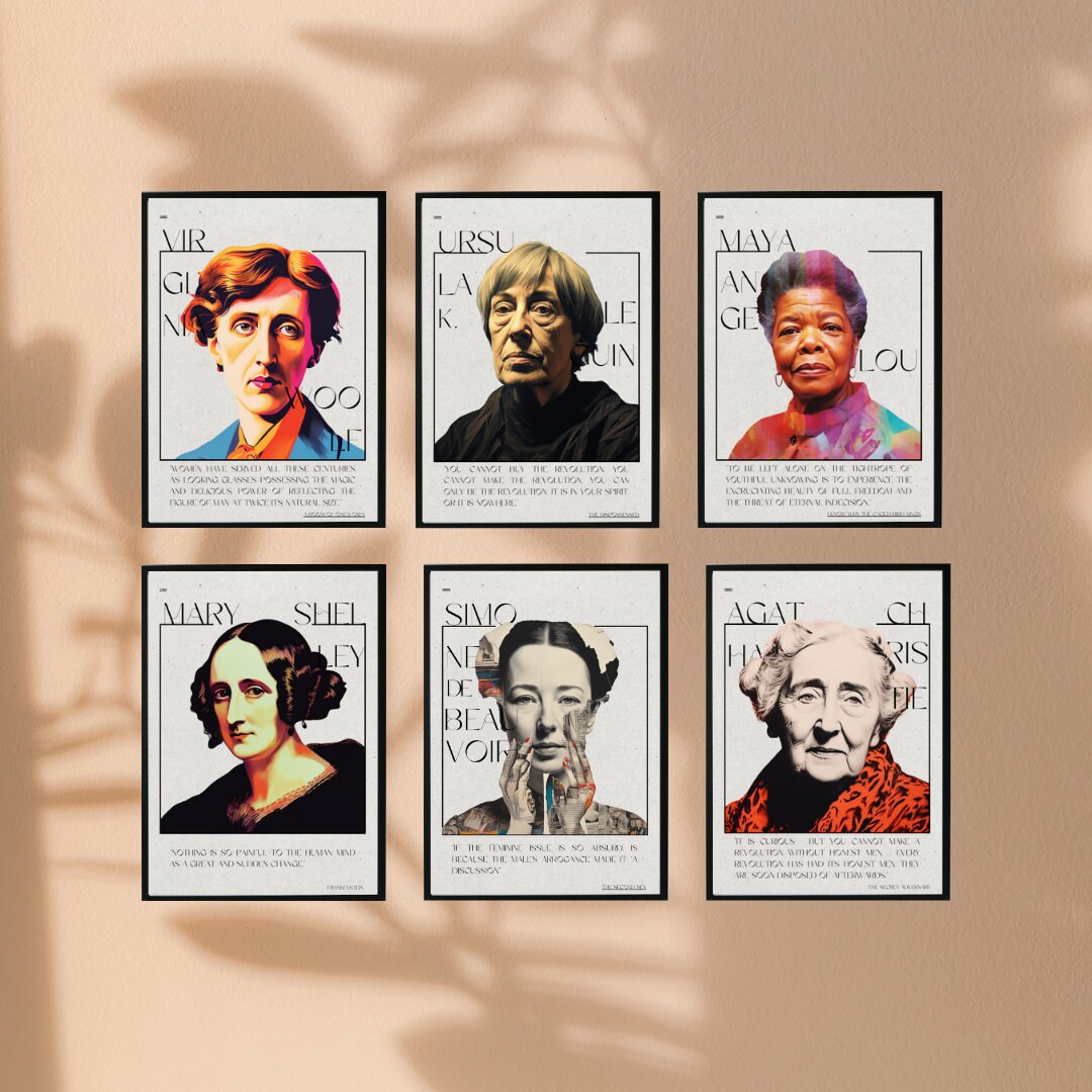 Famous Female Authors Poster Collage Set, Feminist Quote Printable ...