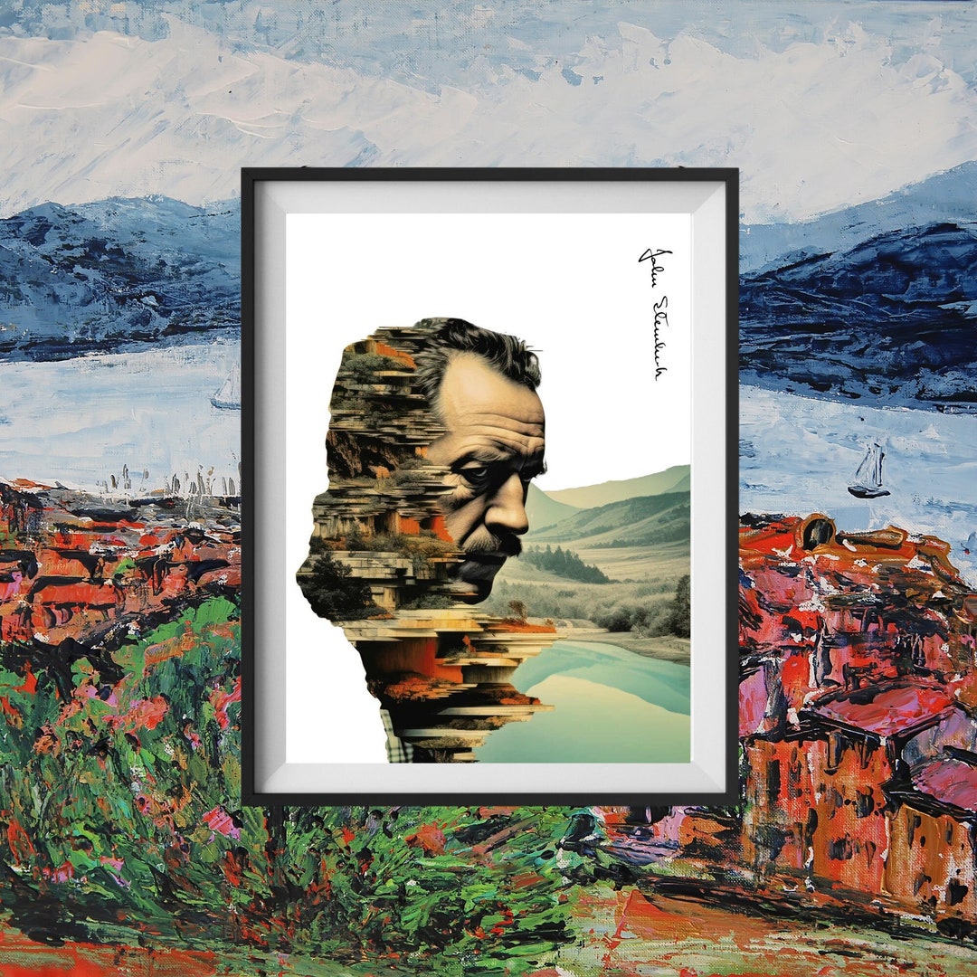 John Steinbeck Portrait Signed Poster Digital Product - Etsy