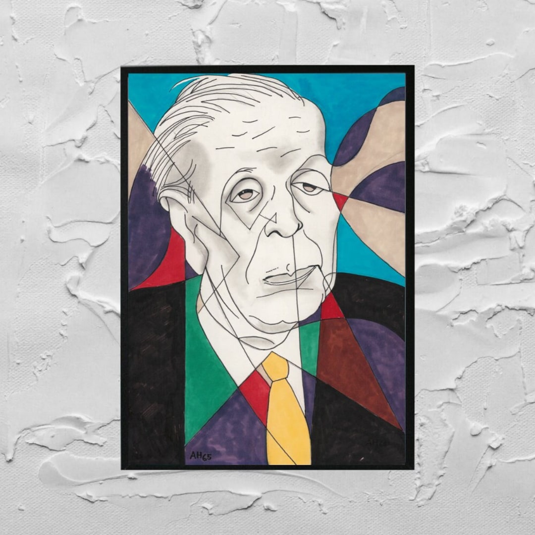 Jorge Louis Borges 1965 Poster by Adolf Hoffmeister, Digital Product ...