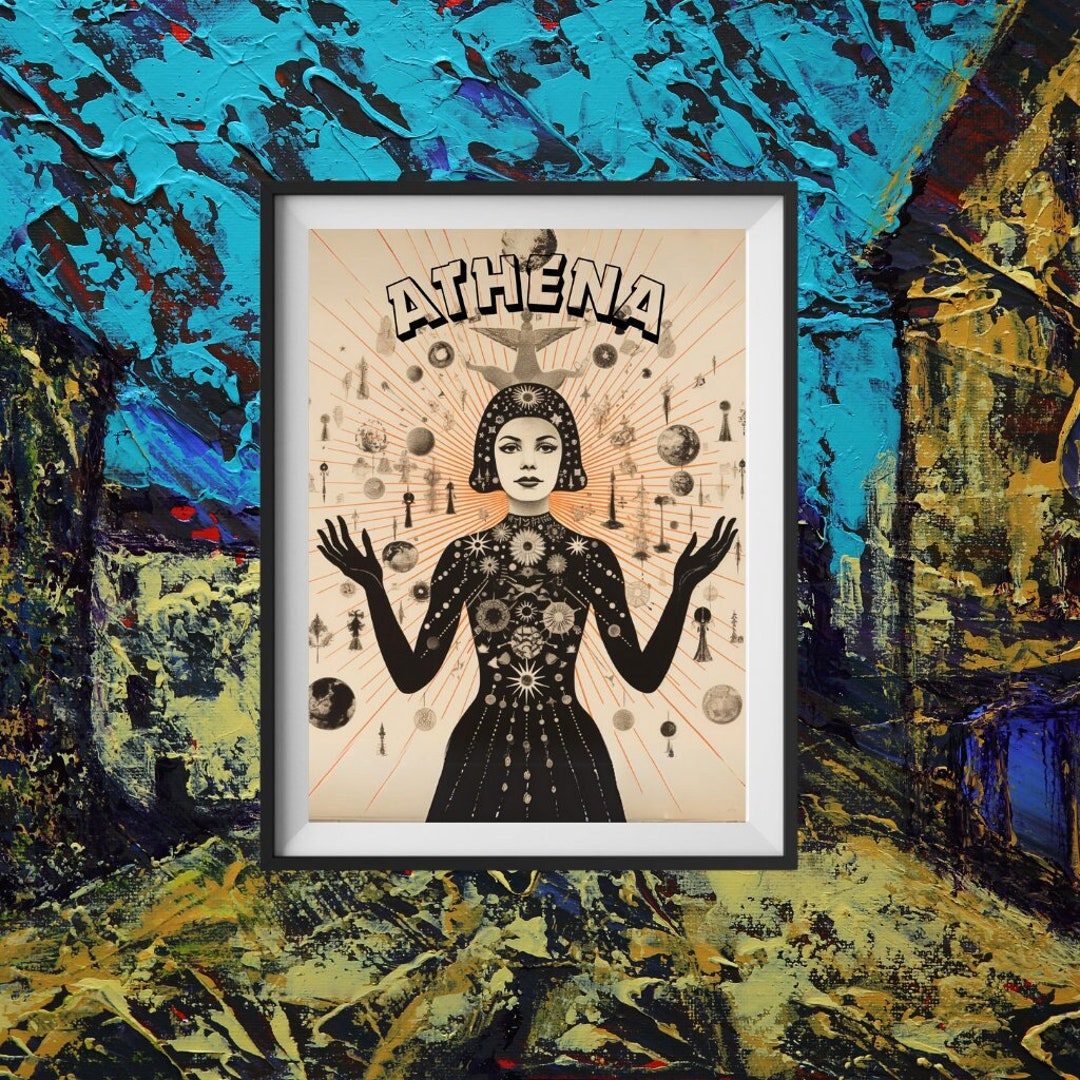 Athena Goddes of Wisdom Poster , Mythology Wall Art Greek Goddess ...
