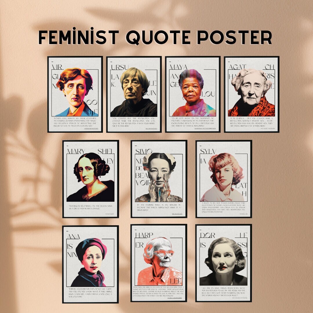 Famous Female Authors Poster Collage Set, Feminist Quote Printable ...