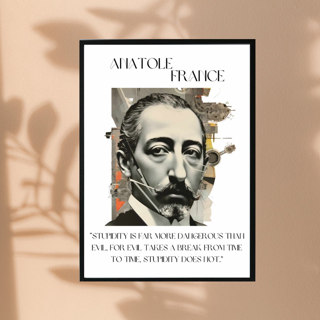 Anatole France Quote Poster French Critic I Digital Product Printable ...