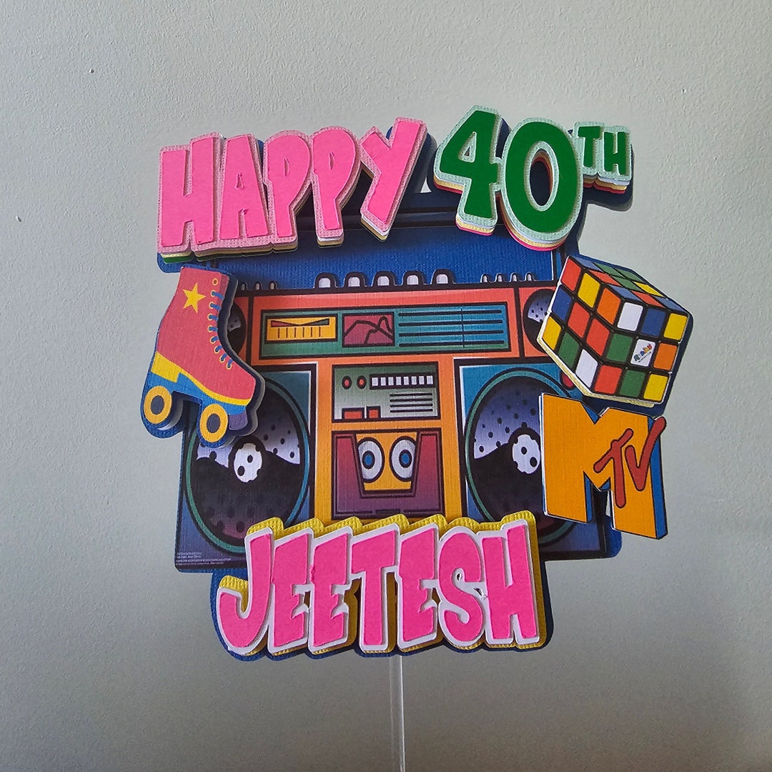 90s Theme Cake Topper 80s Theme Cake Topper 90s Birthday - Etsy