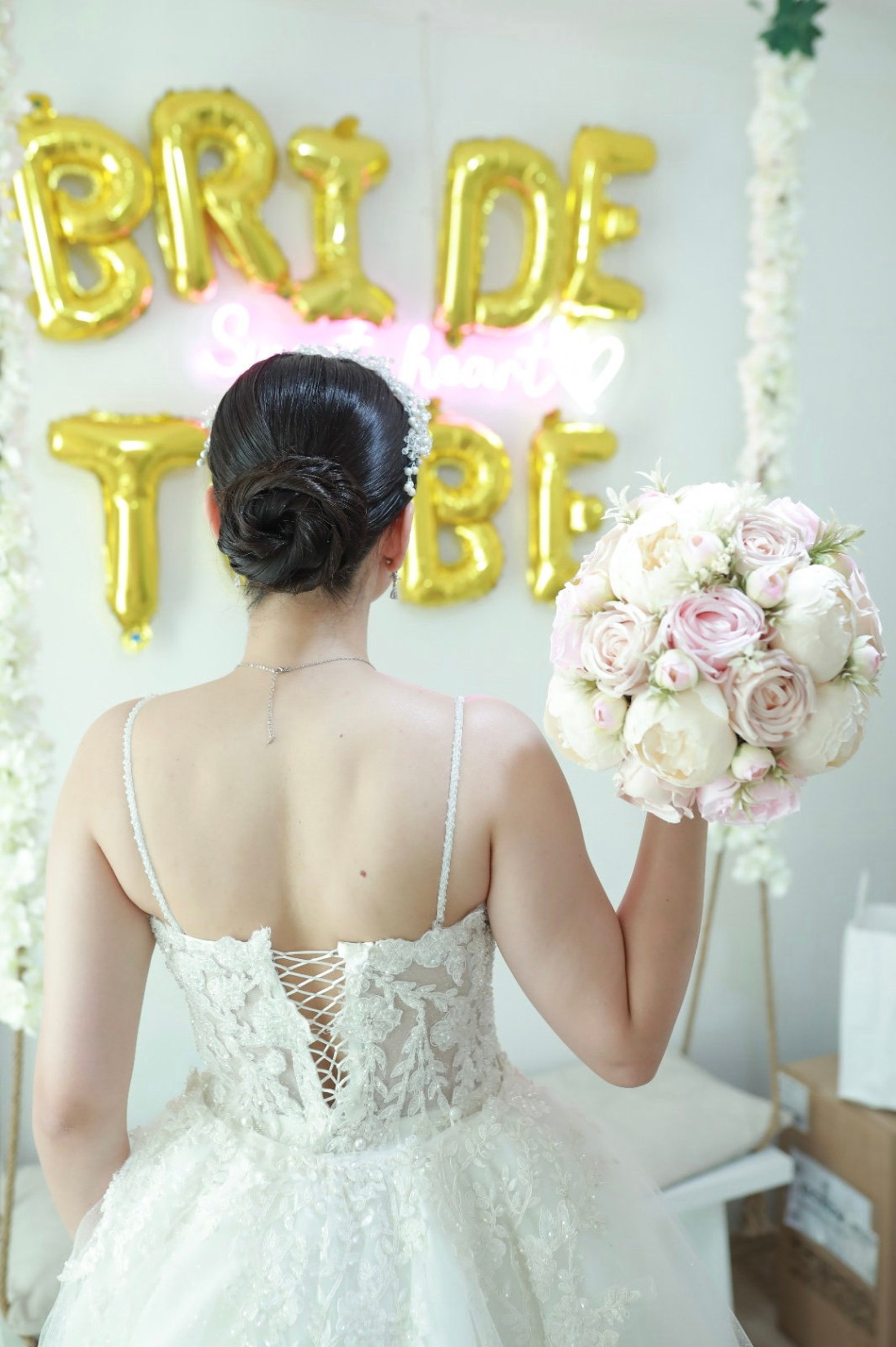 Elegant Pink-inch Mixed Peony Bouquet and Boutonniere - Handcrafted and ...