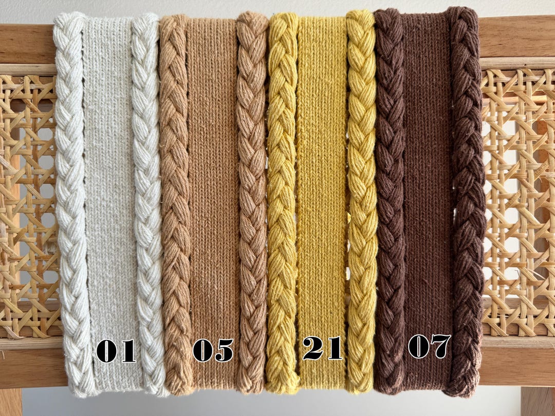Hand Woven Headband Made of 100% Bourette Silk Yellow, Camel, Brown and ...