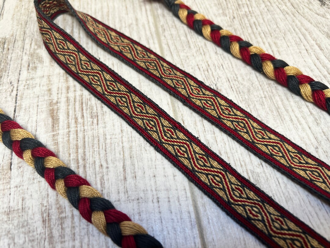 Tablet Woven Silk Headband Birka Braid Pattern Tablet Weaving Trim ...