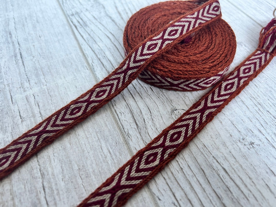 Tablet Woven Leg Wraps Norwegian Kaupang Diamonds Pattern Wool ...