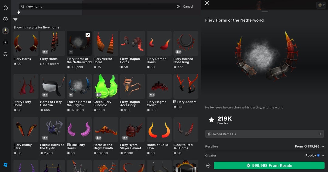 Roblox Fiery/frozen Horns read Desc - Etsy Australia