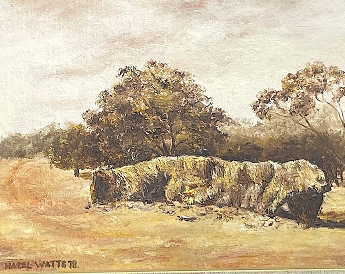 HAZEL WATTS - Original Oil Painting on Board - "old Hay Sheds ...