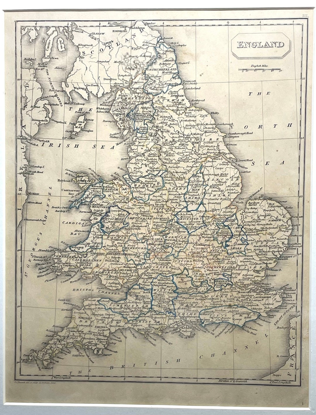 ANTIQUE MAP of UK - Framed Print - 41cm X 34cm - Beautifully Presented ...