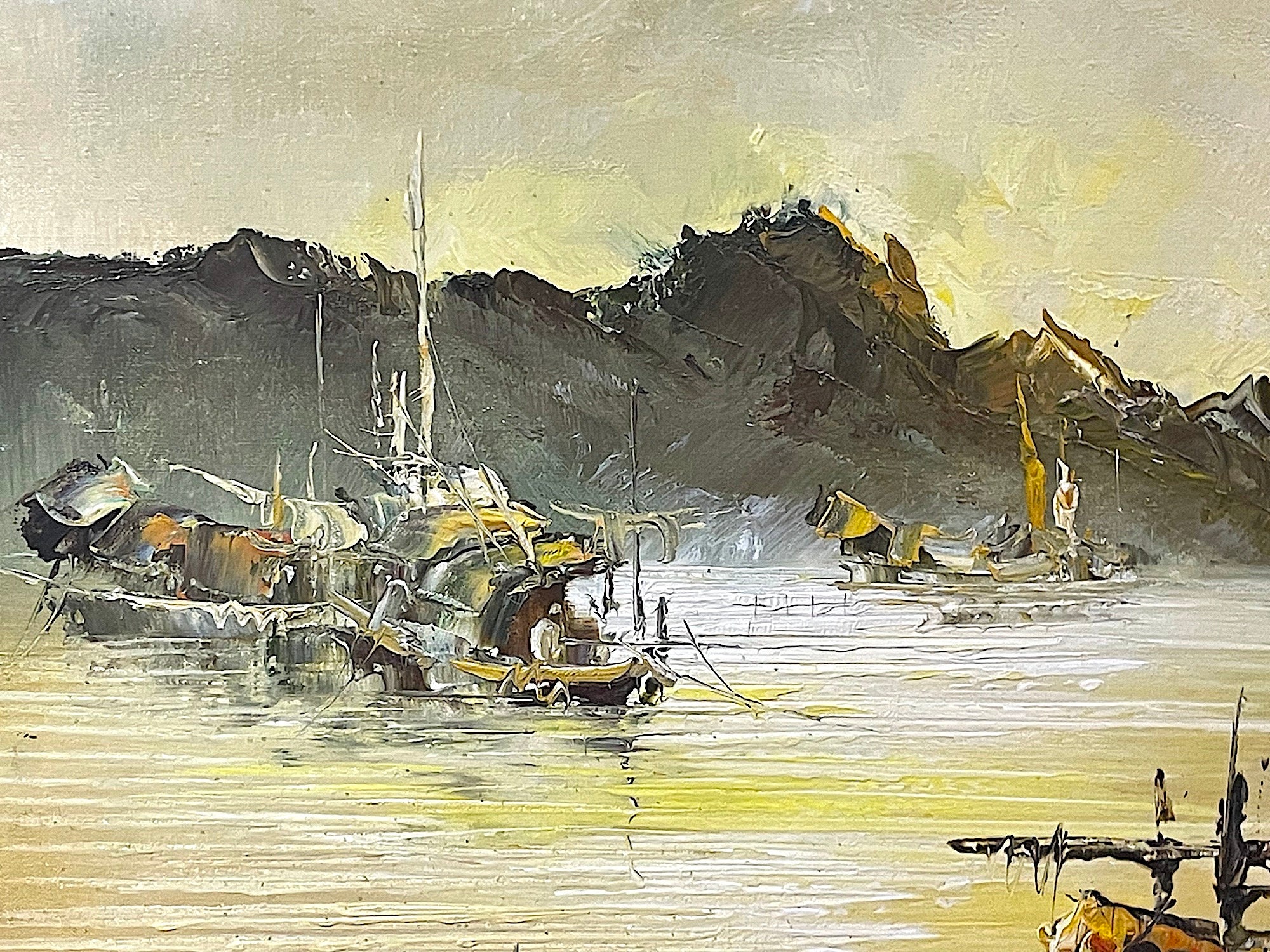 Peter Lou Original Oil Painting - Asian Junket Scene - Etsy
