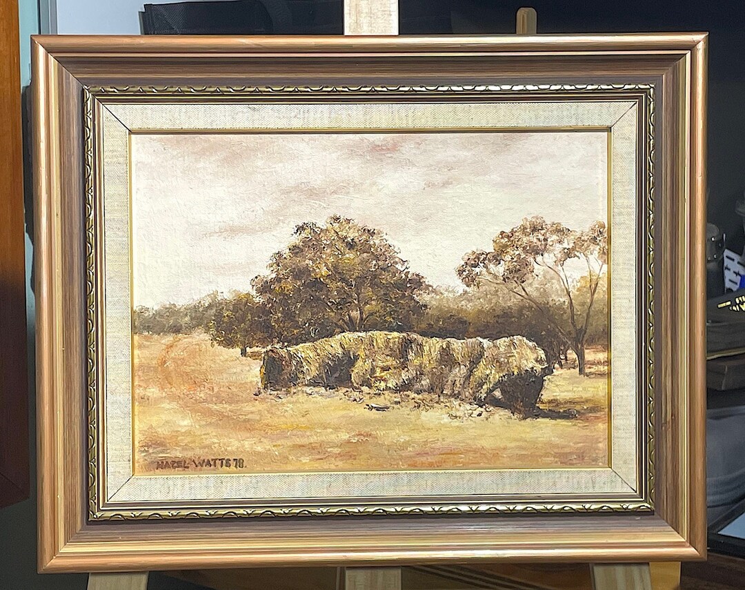HAZEL WATTS - Original Oil Painting on Board - "old Hay Sheds ...