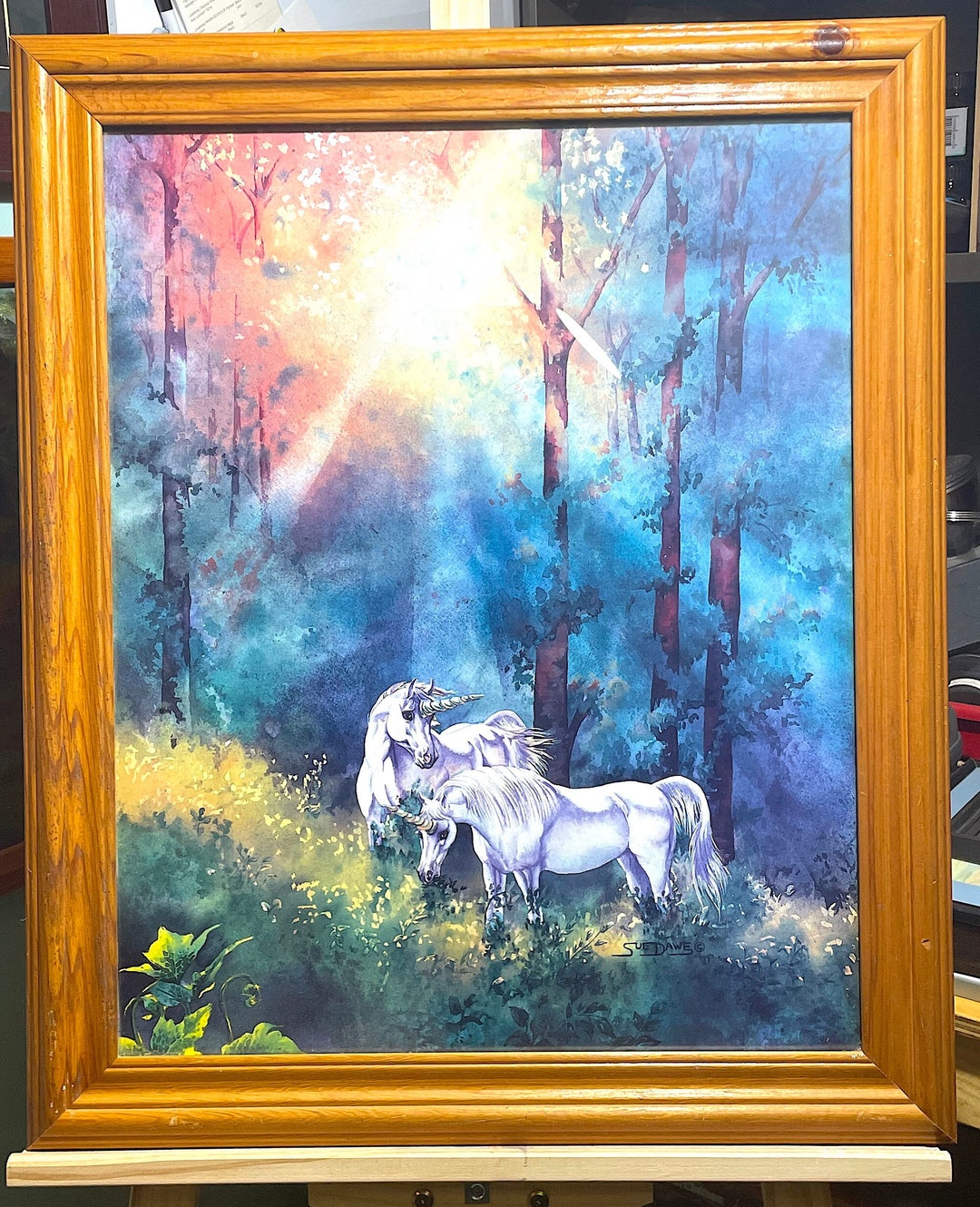 SUE DAWE - Original Vintage Limited Print (c. 1980) - Fantasy- Unicorns ...
