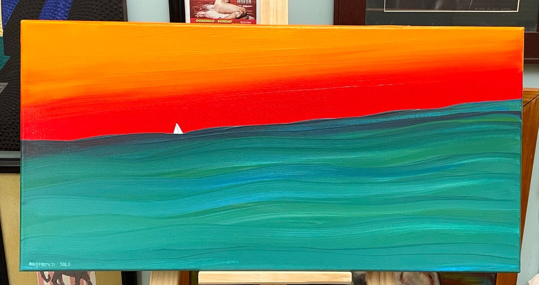 DOUG FRITH 1962 Original Acrylic on Canvas Title: Solo 30cm X 60cm ...