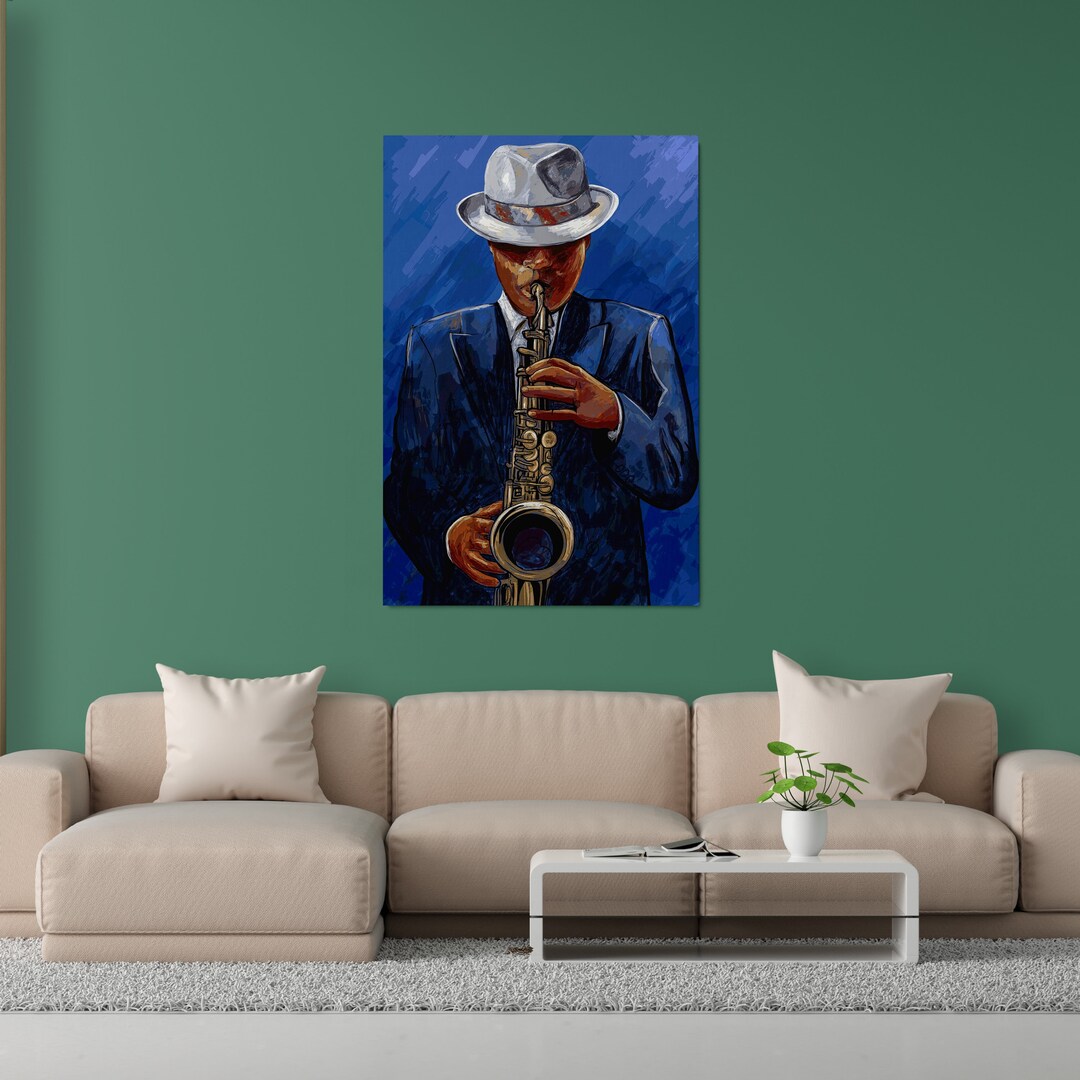 Jazz Singer Wall Art, Abstract Jazz Art, Music Wall Art, Musical Wall ...
