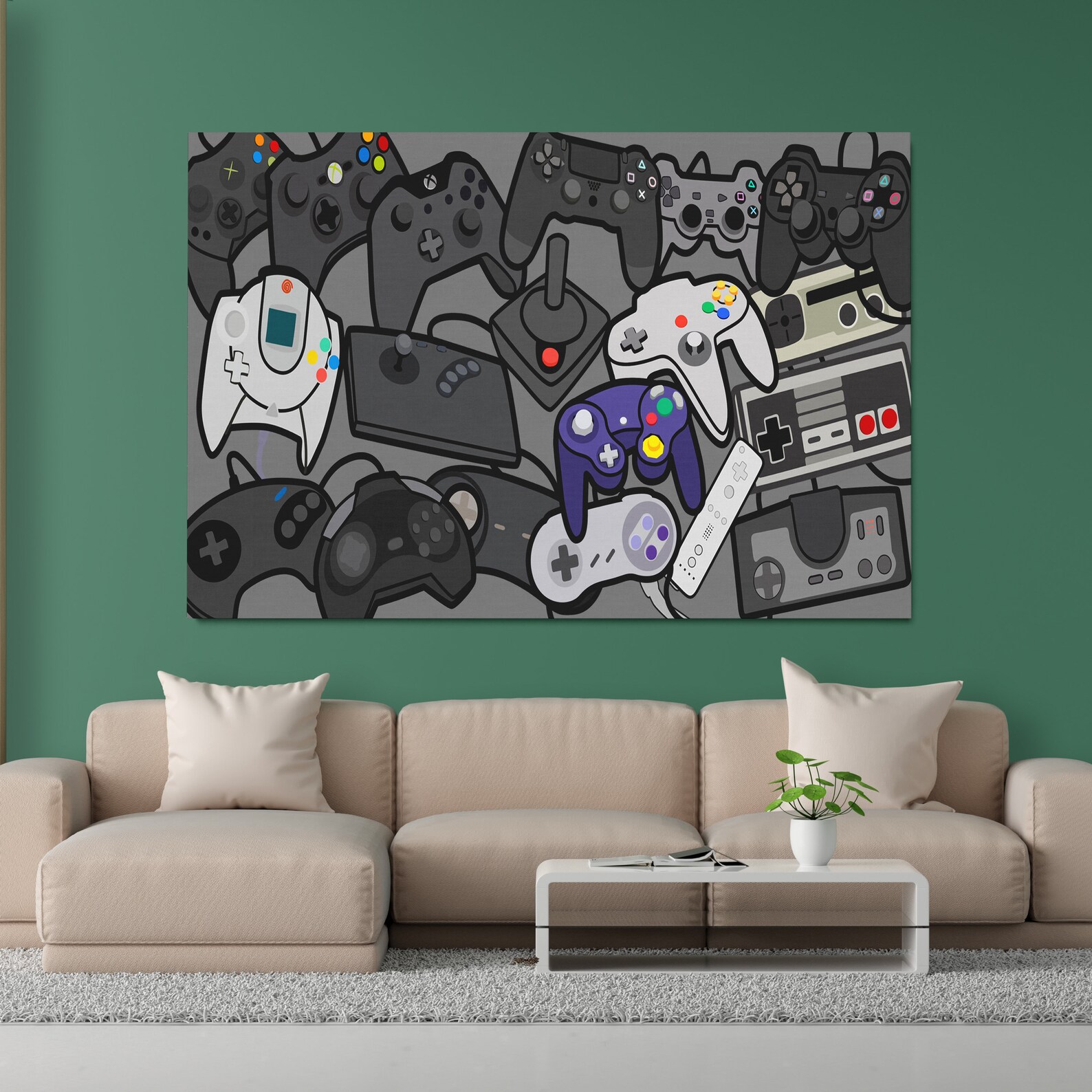 Game Controllers Wall Art, Gamer Wall Art, Gamer Bedroom Decor, Teen ...