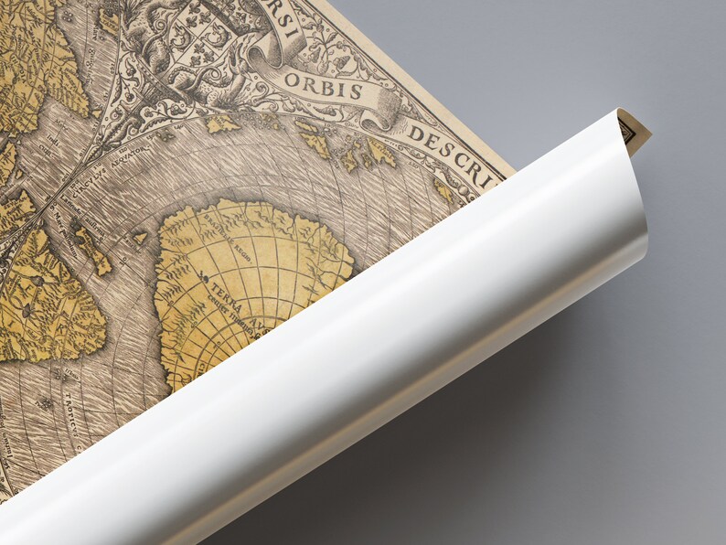 Oronce Finé 1531 World Map, Oronteus Map, Vintage World Map, Retro Map ...