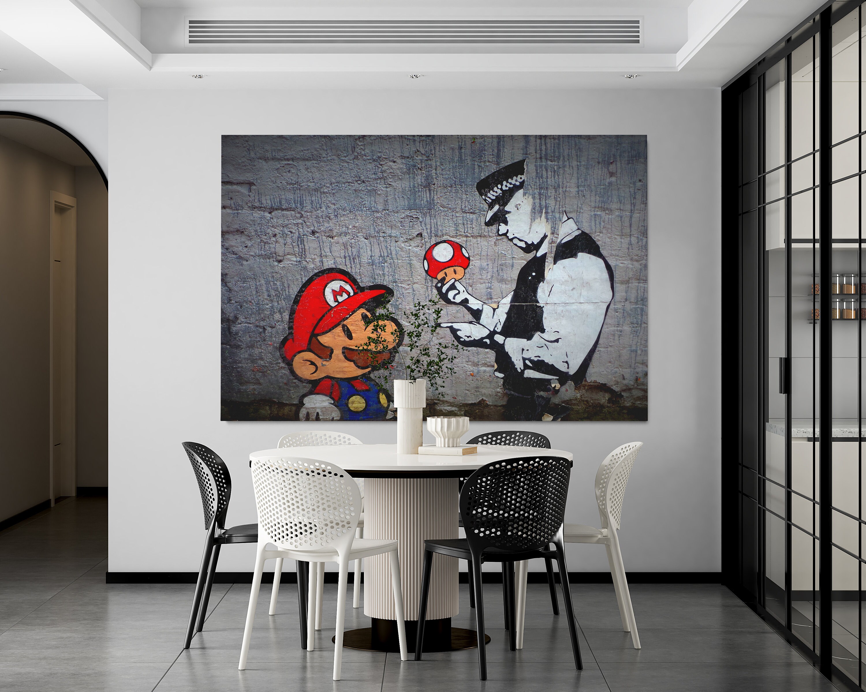 Banksy Wall Art Mario Banksy Canvas Banksy Super Mario Wall - Etsy