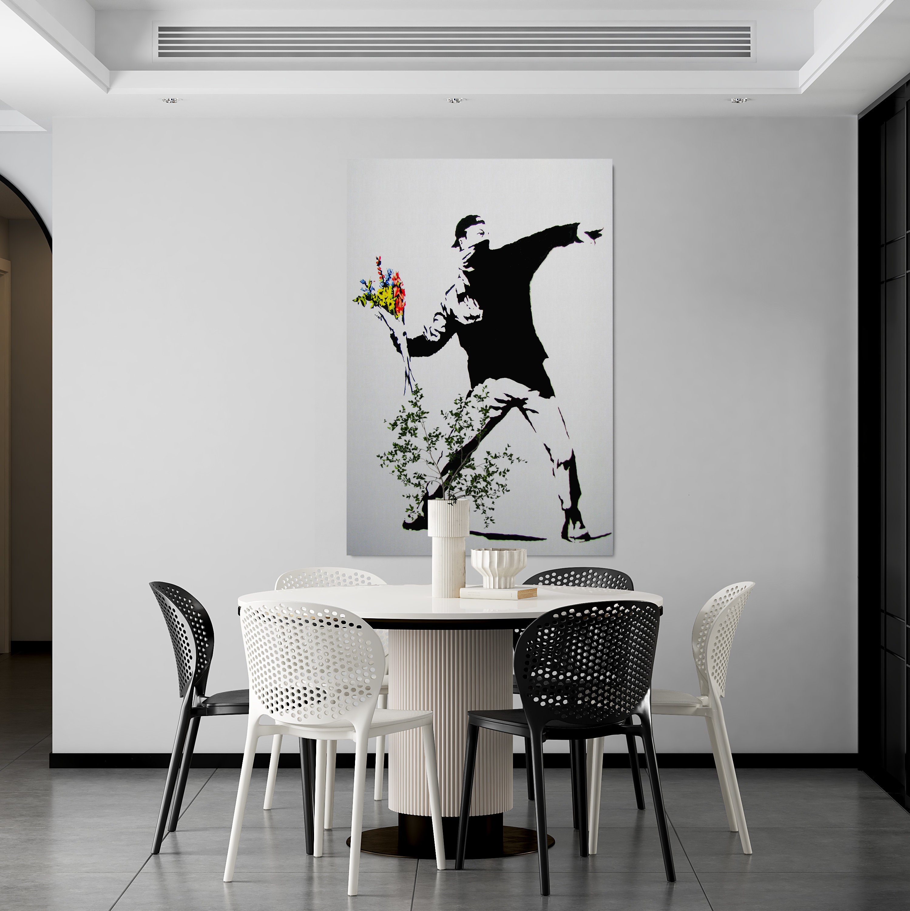 BANKSY Throwing Flowers Graffiti Art Banksy Flower Bomber - Etsy