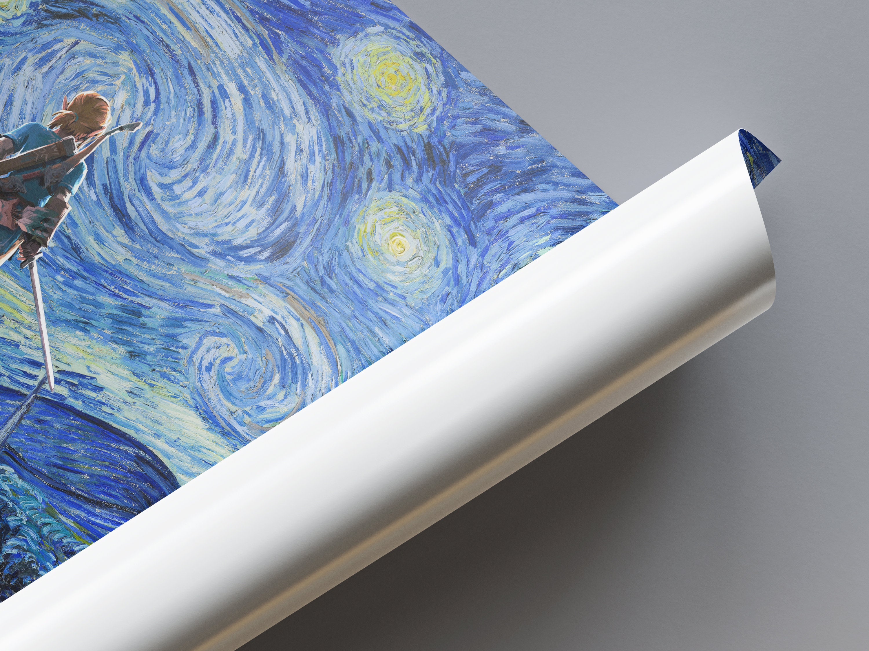 The Legend of Zelda With the Starry Night, Breath of the Wild Wall Art ...