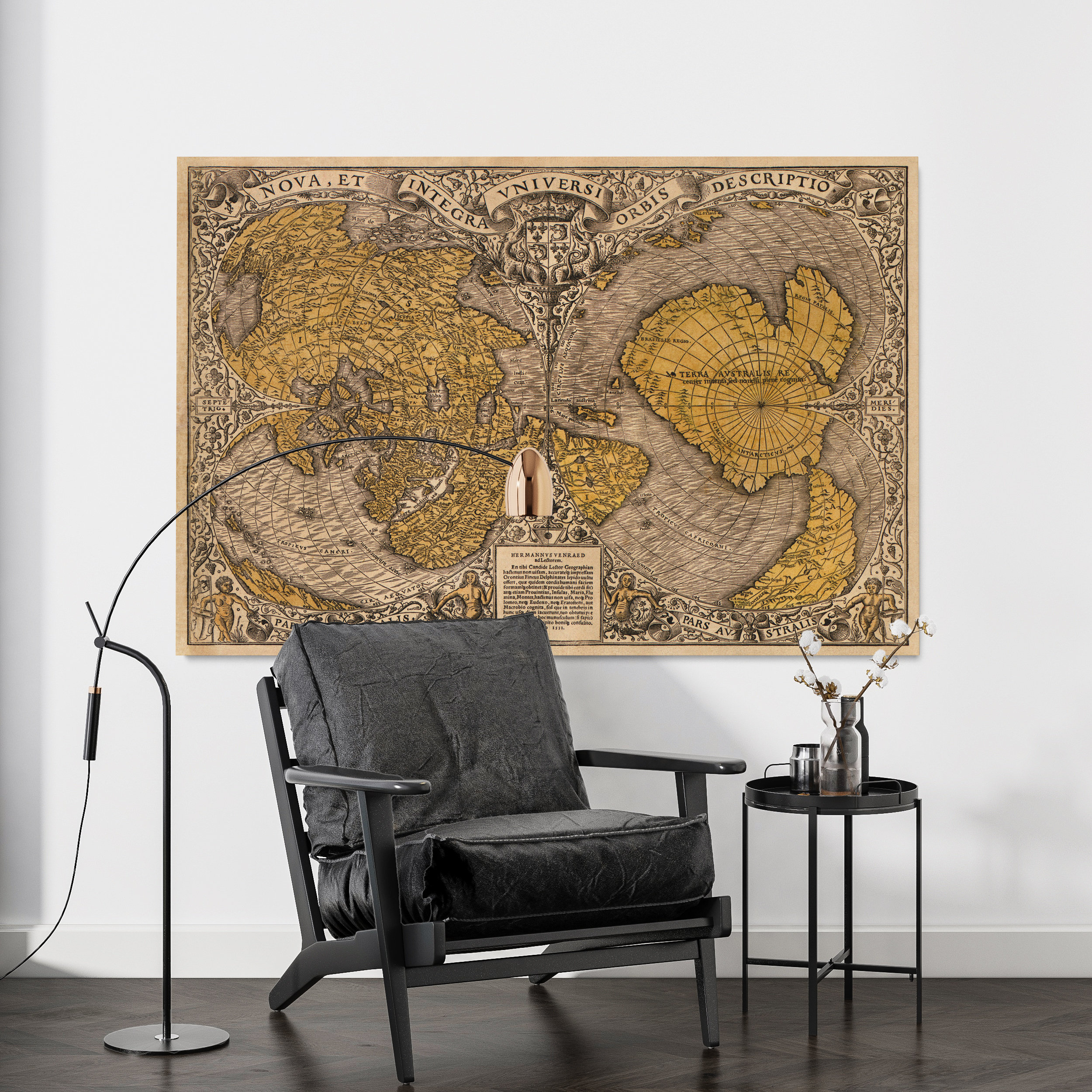 Oronce Finé 1531 World Map, Oronteus Map, Vintage World Map, Retro Map ...