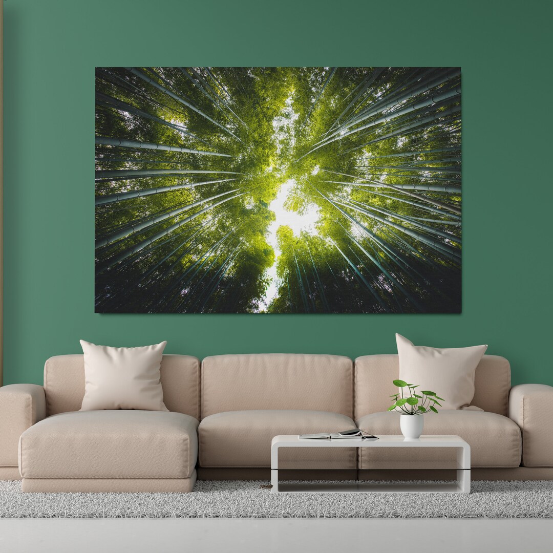 Bamboo Tree Panoramic Wall Art, Arashiyama Art, Lodge Decor, Bamboo ...