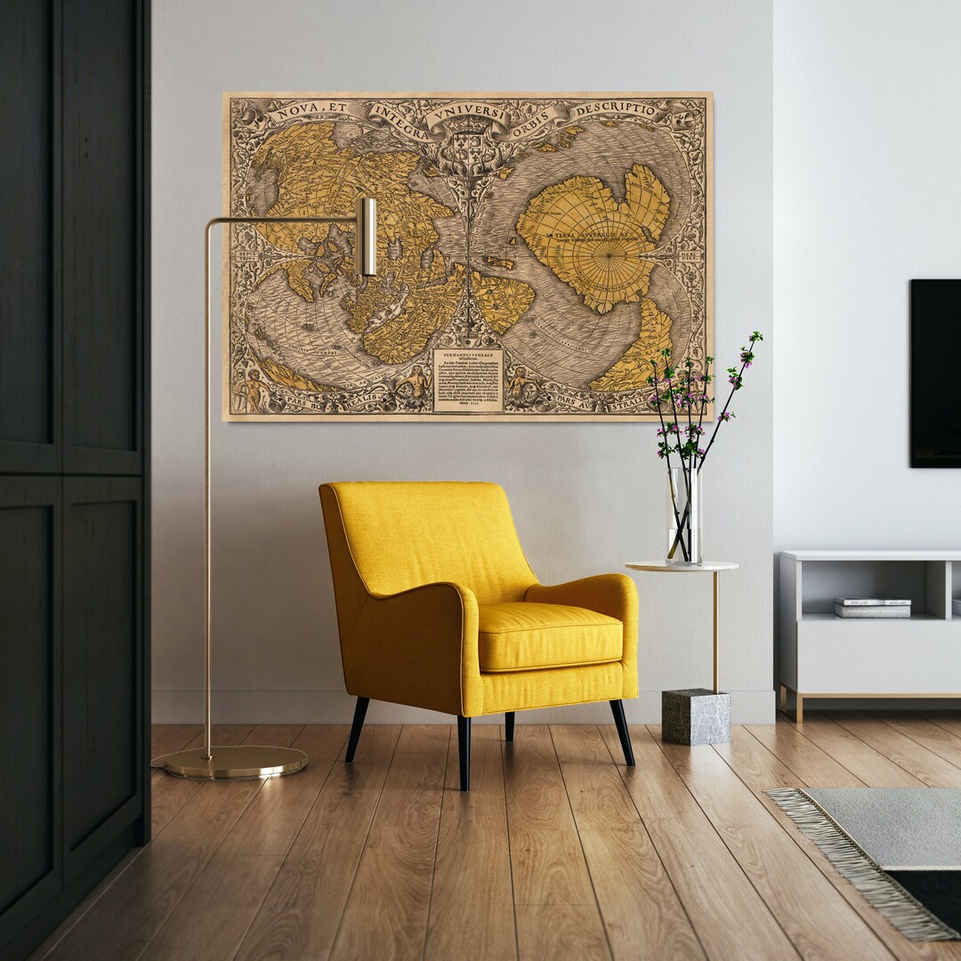 Oronce Finé 1531 World Map, Oronteus Map, Vintage World Map, Retro Map ...