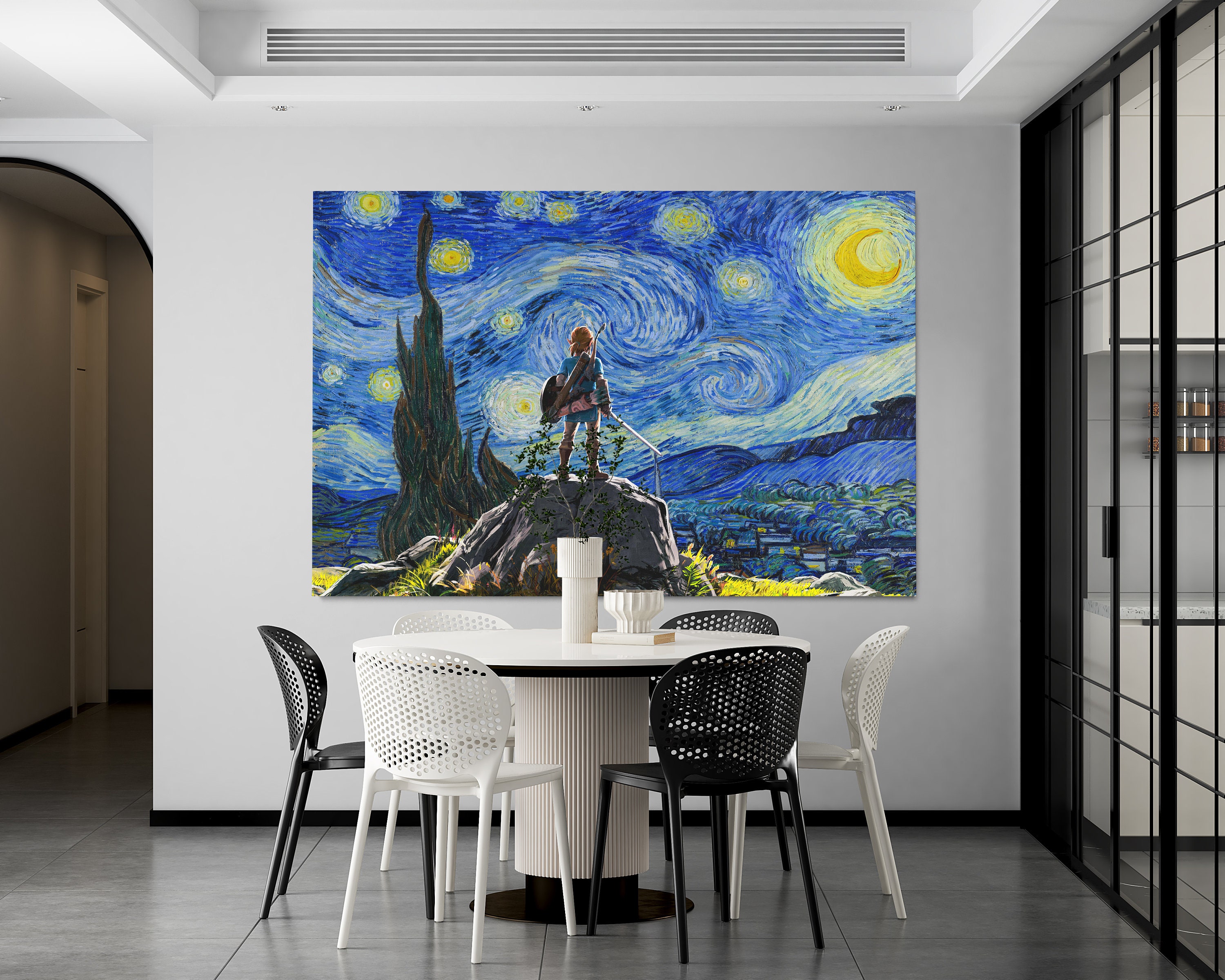 The Legend of Zelda With the Starry Night, Breath of the Wild Wall Art ...
