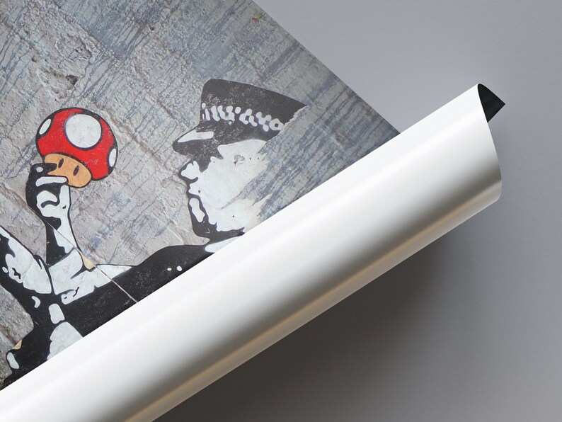 Banksy Wall Art Mario Banksy Canvas Banksy Super Mario Wall - Etsy