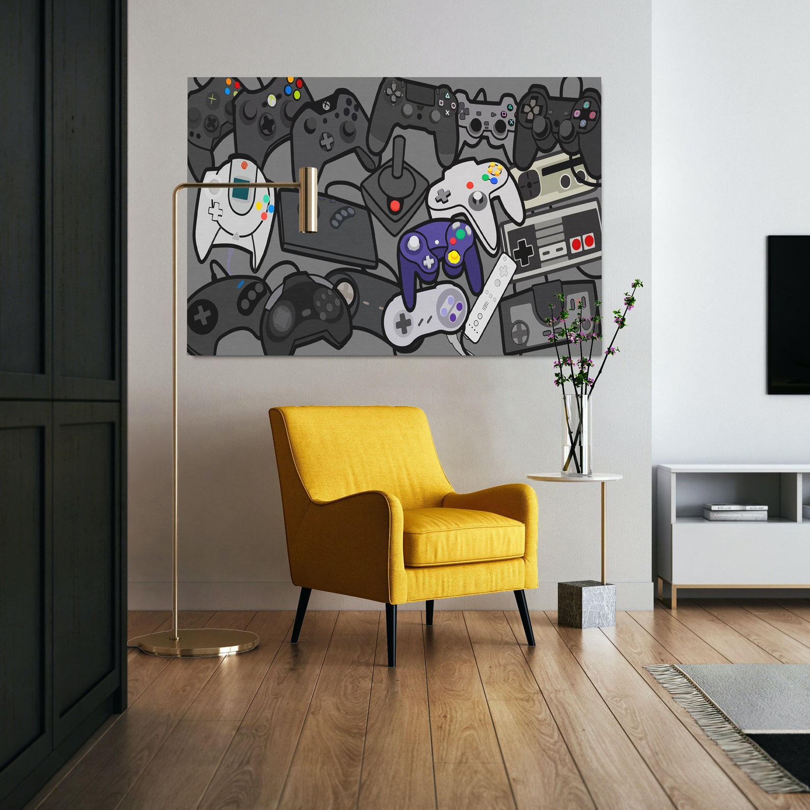 Game Controllers Wall Art, Gamer Wall Art, Gamer Bedroom Decor, Teen ...